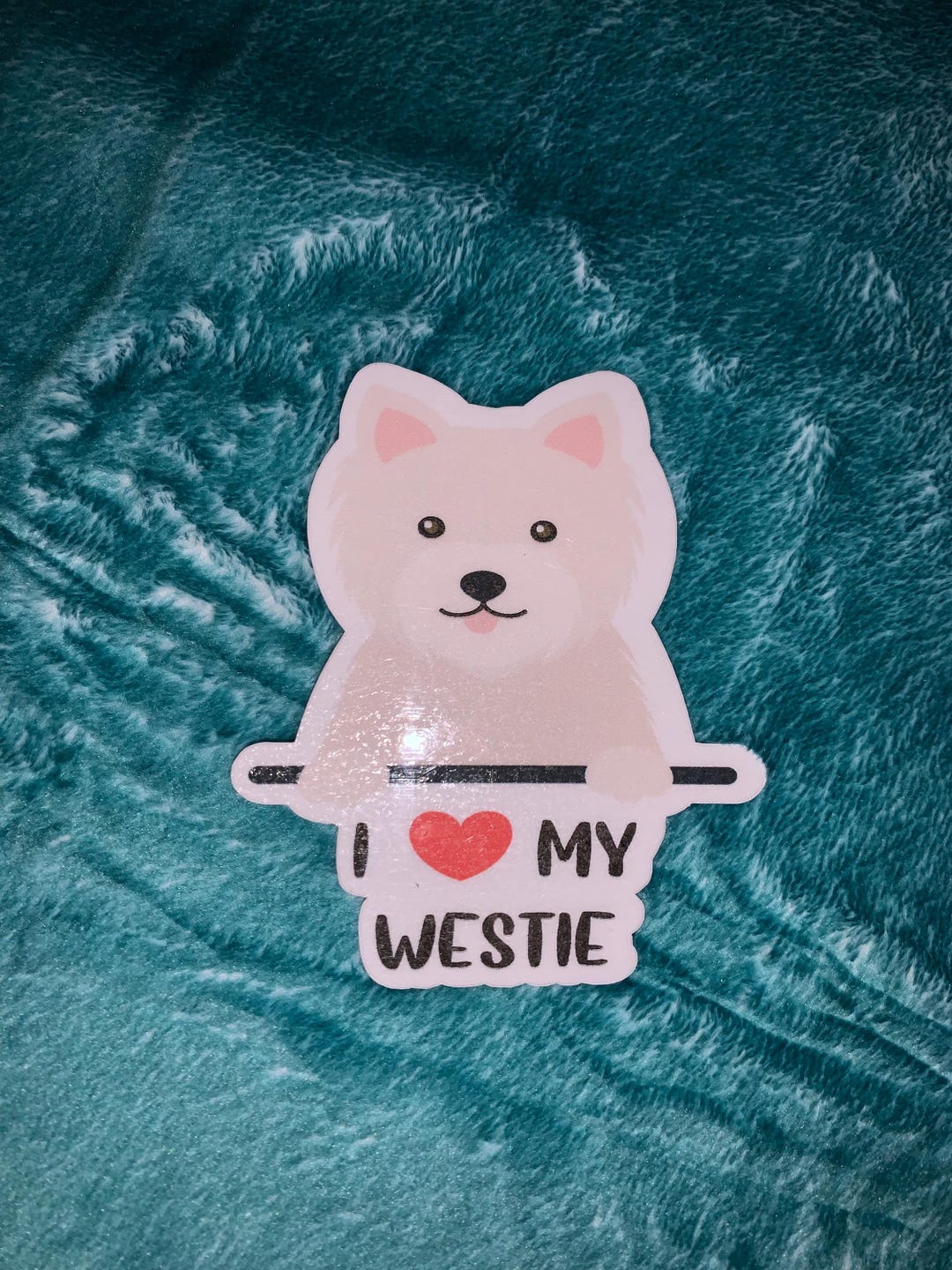 I Love My Dog (w Dog Name Sticker) Waterproof - Etsy