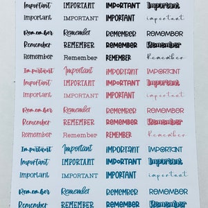 Planner Stickers, Important Stickers, Reminder Stickers, Bills Stickers ...
