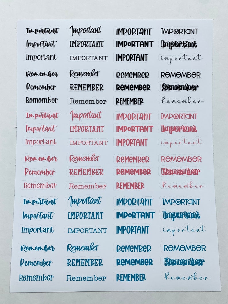 Planner Stickers, Important Stickers, Reminder Stickers, Bills Stickers ...