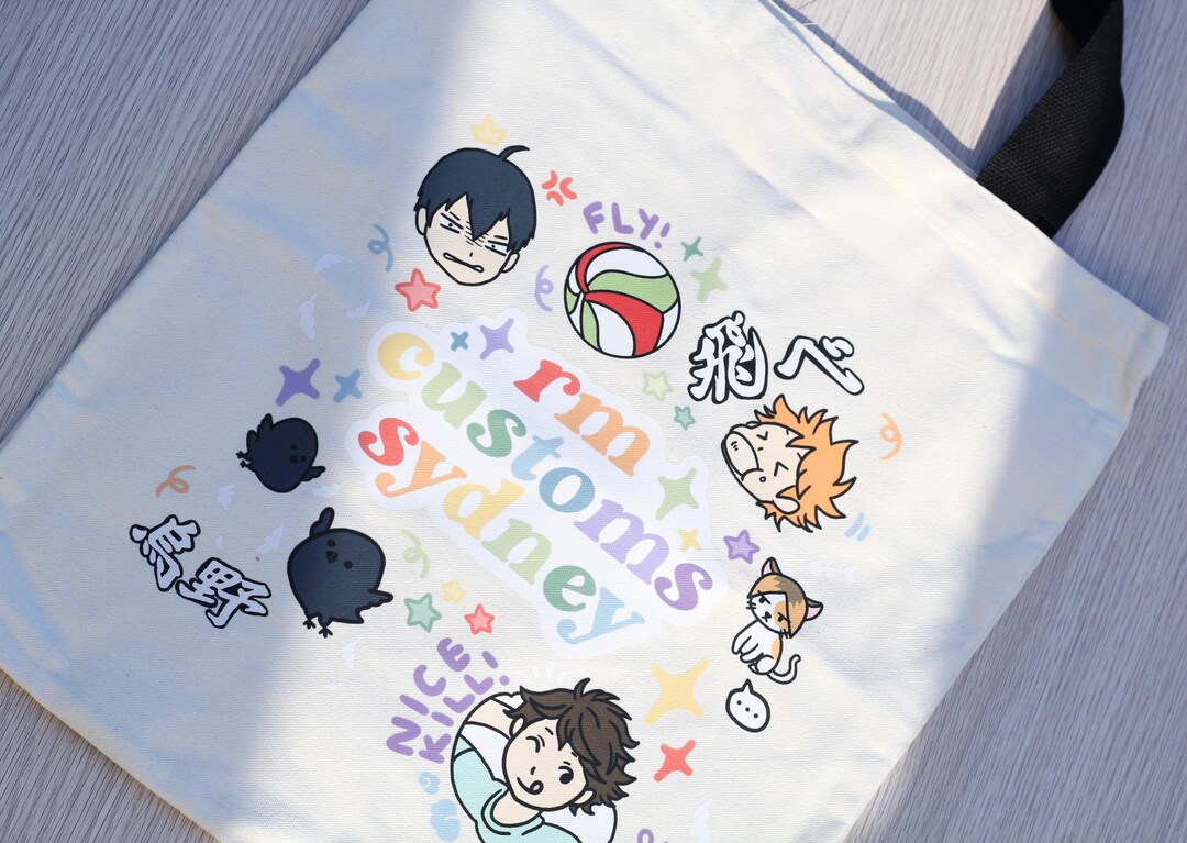 Haikyuu Tote Bag, Anime Tote Bag, Volleyball Anime, Anime Merch ...