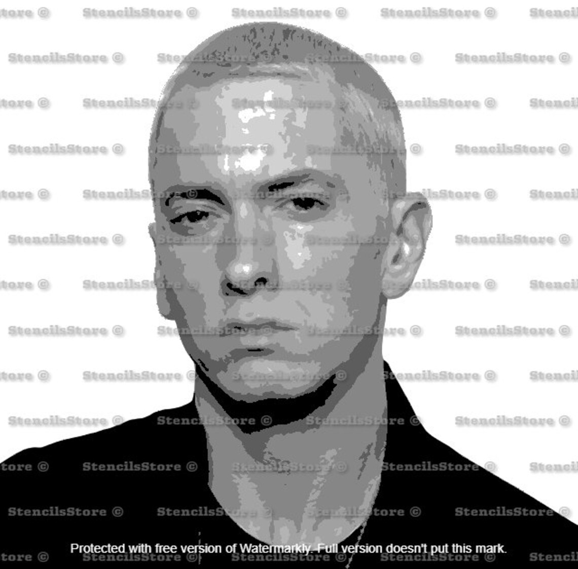 EMINEM Multi 7 Layers Stencil Design,rap, Cricut, Portrait ,digital Art ...