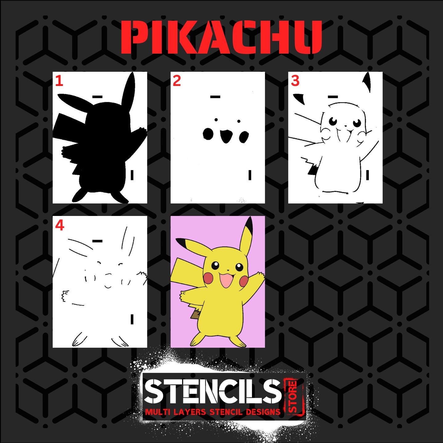 CARTOON Character Multi 4 Layers Stencil Design,decor ,craft, Art ...