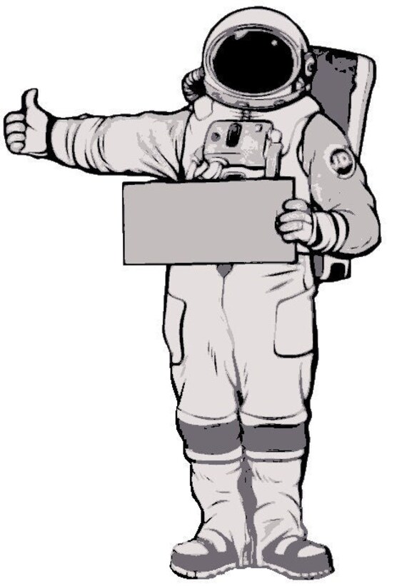 Astronaut Black Stencil Designs