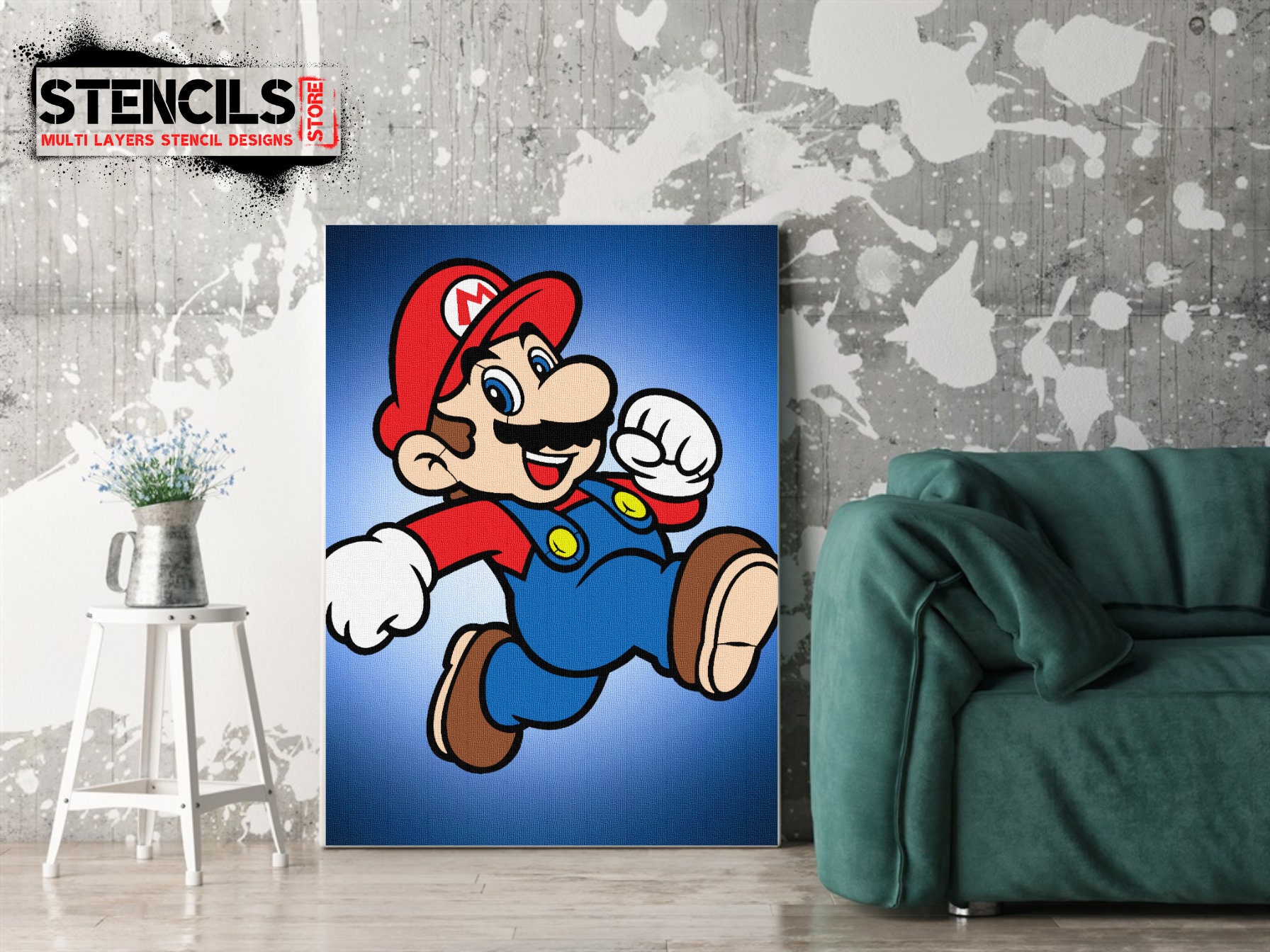 SUPER MARIO Layered Stencil Design, 6 Layers,cartoon , Portrait ...