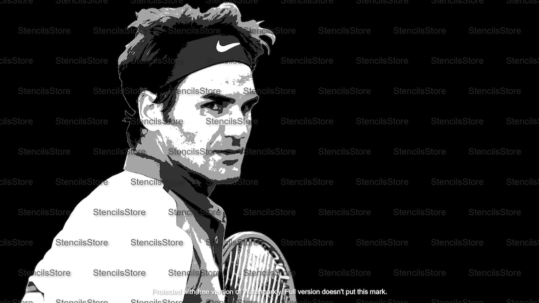 ROGER FEDERER Layered Stencil Design, 5 Layers,png Cutting File,tennis ...