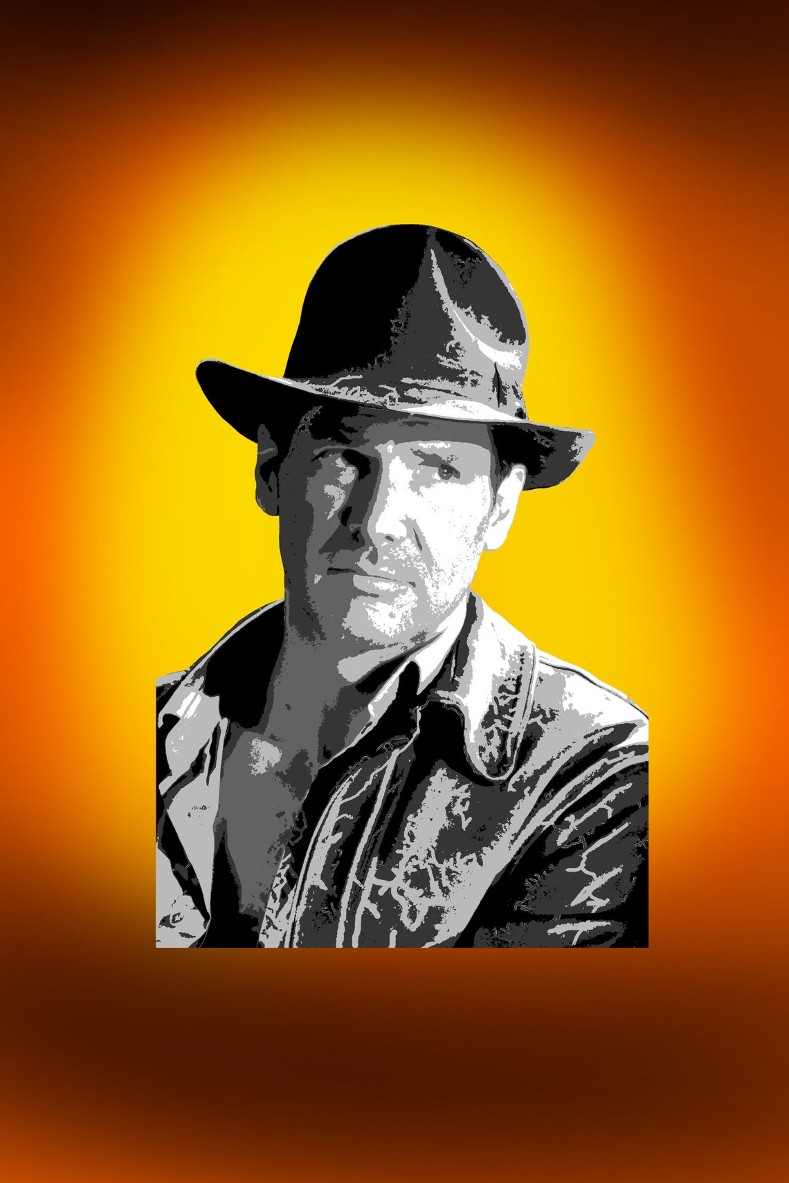 INDIANA JONES Multi 5 Layers Stencil Design, Portrait ,digital Art ...