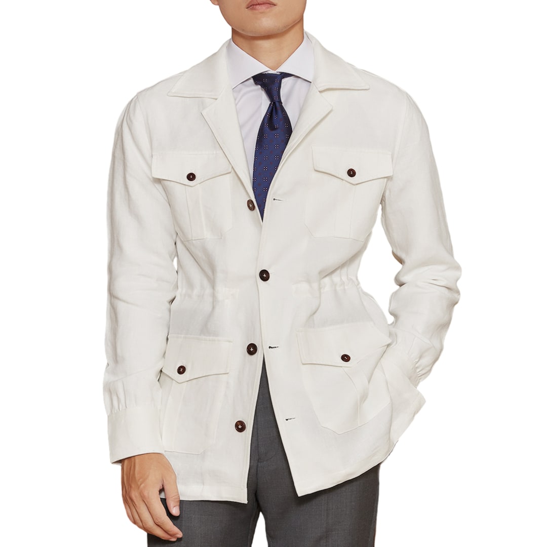 Men's Safari Jacket, Linen White Jacket, Safari Summer Coat, Linen Men ...