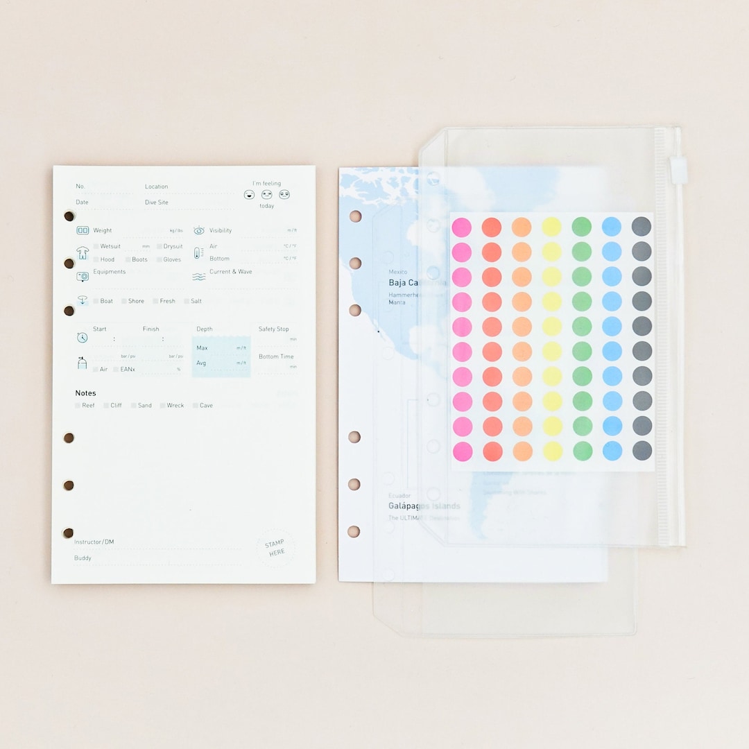 A6 Scuba Dive Logbook Expansion Sheets | 100+ Dives - Etsy