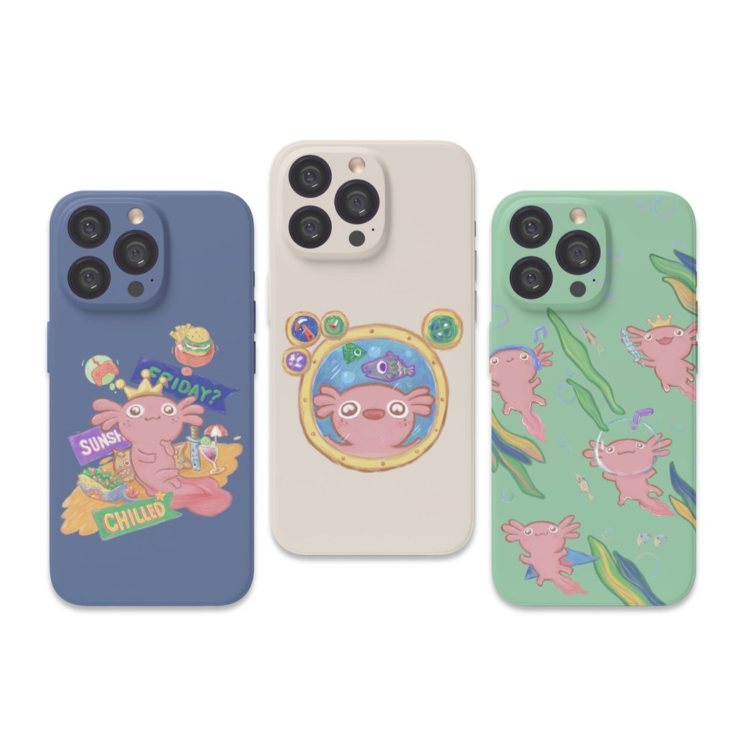 Uparupa Axolotl Phone Case - Liquid Silicone Cute Illustration Phone ...