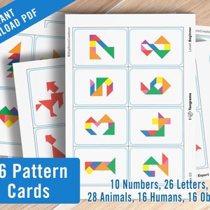 Tangram Pdf-tangram Flash Cards-tangram Alphabet-tangram Animals ...
