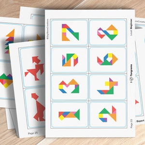 Tangram Pdf-tangram Flash Cards-tangram Alphabet-tangram Animals ...