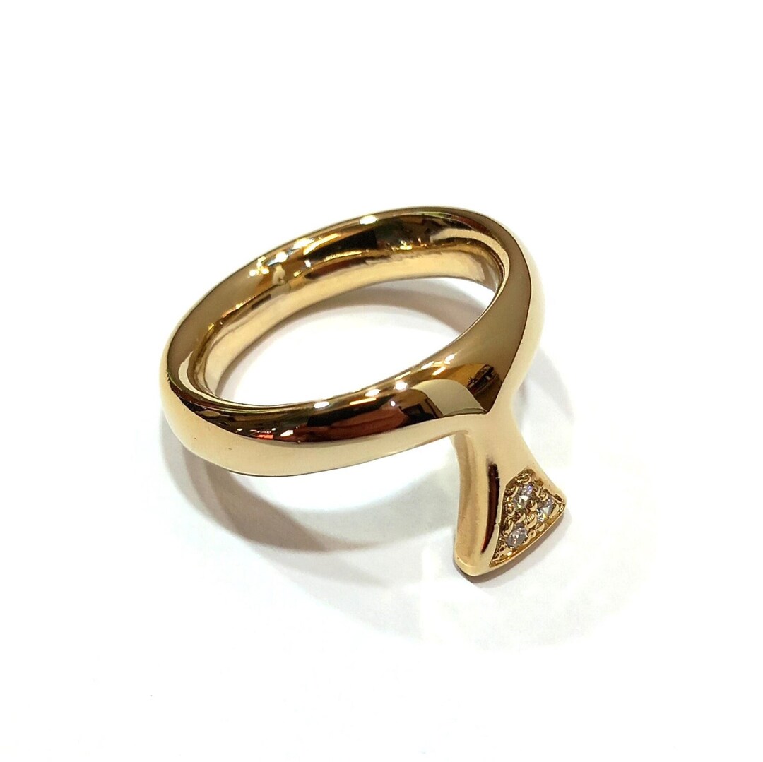 REDÓ FLORENCE 1989 - GRACE Ring, 24 Kt Gold-plated Bronze With Cubic ...