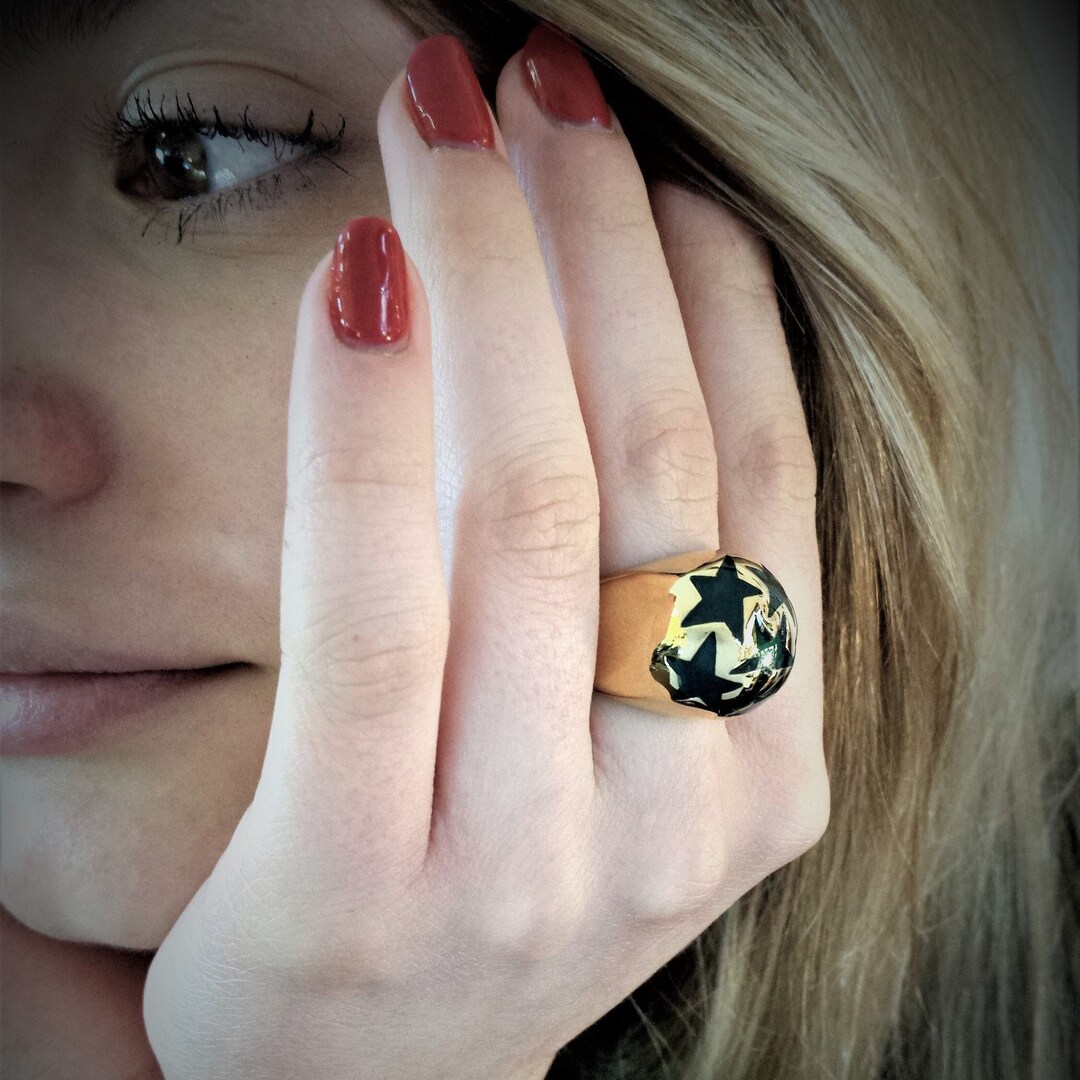 REDÓ FLORENCE 1989 – Ring DOREEN, 24kt Gold Plated Bronze With ...