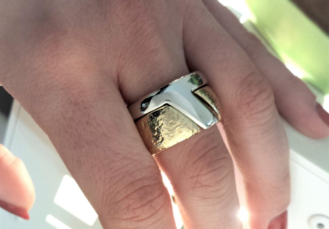 REDÓ FLORENCE 1989 • Ring DIXIE, 24kt Gold/palladium Plated Bronze ...