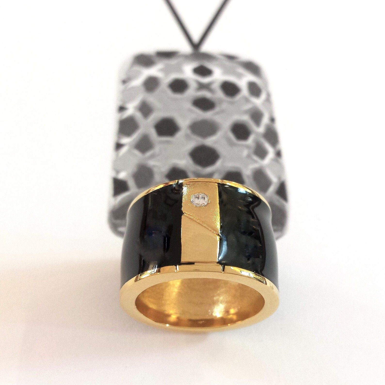 REDÓ FLORENCE 1989 • Ring BENEDETTA, 24kt Gold Plated Bronze With ...