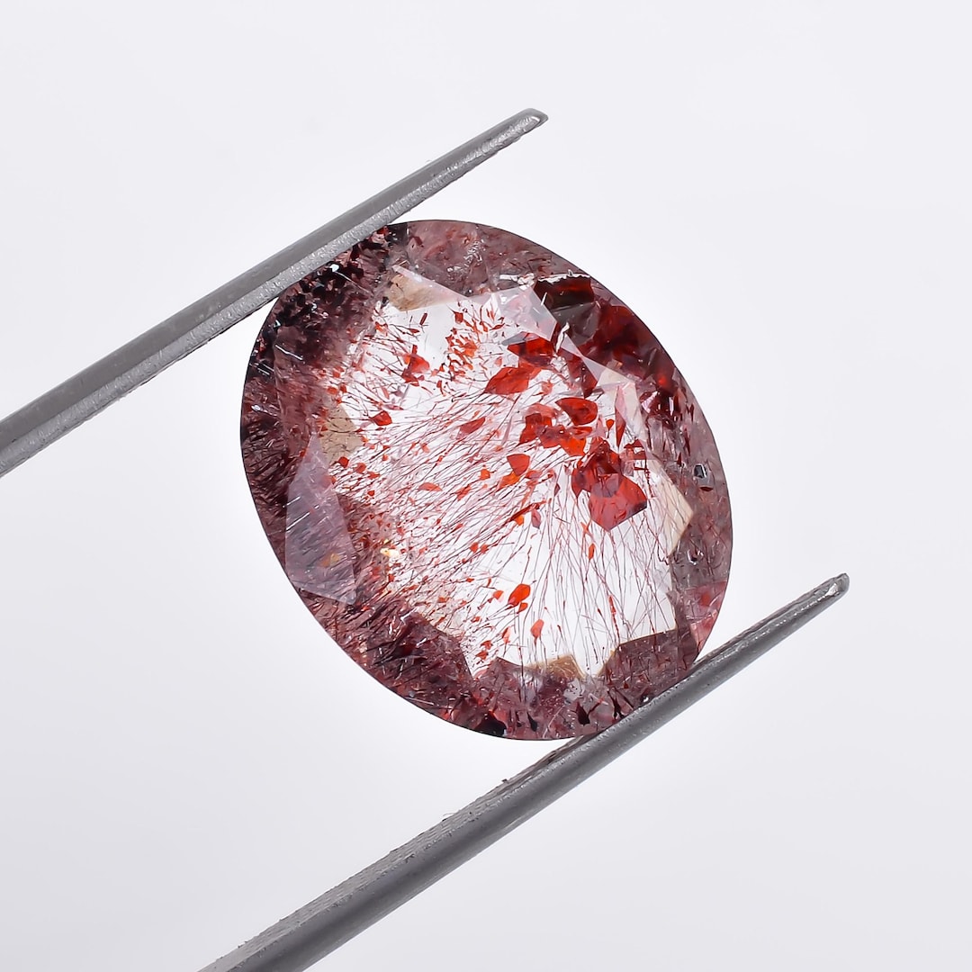 Natural Elestial Quartz Oval Shape Cut Stone Loose Gemstone for Making ...