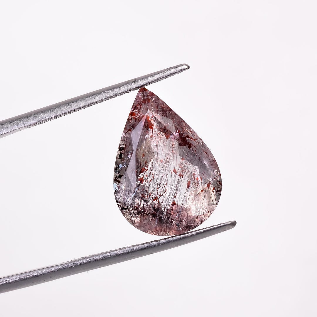 Elestial Quartz Natural Pear Shape Cut Stone Loose Gemstone for Making ...