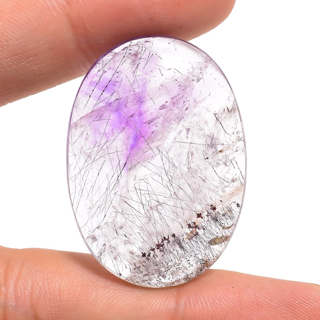 Amethyst With Many Natural Inclusion Oval Shape Cabochon Loose Gemstone ...