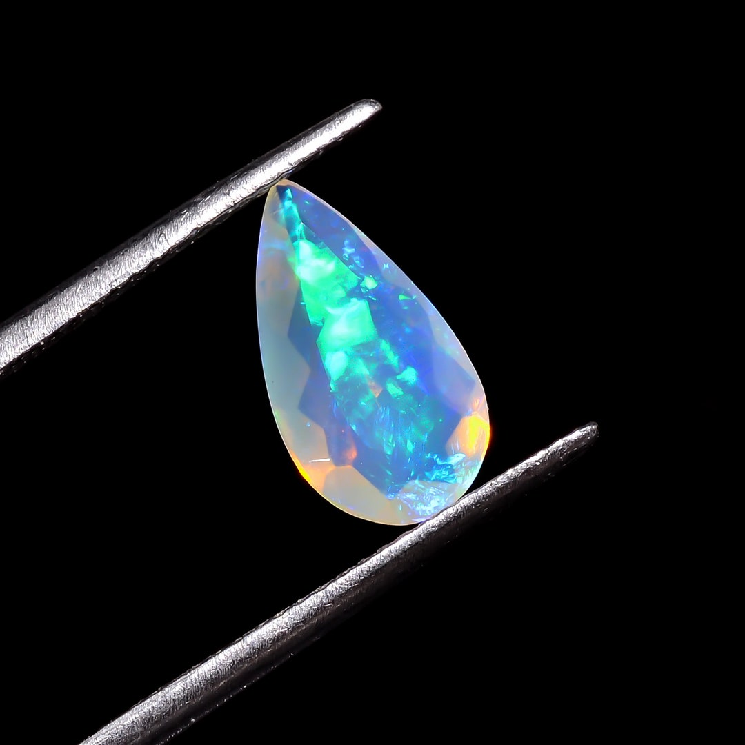 Ethiopian Opal Pear Shape Cut Stone Natural Loose Gemstone 1.15 Ct ...
