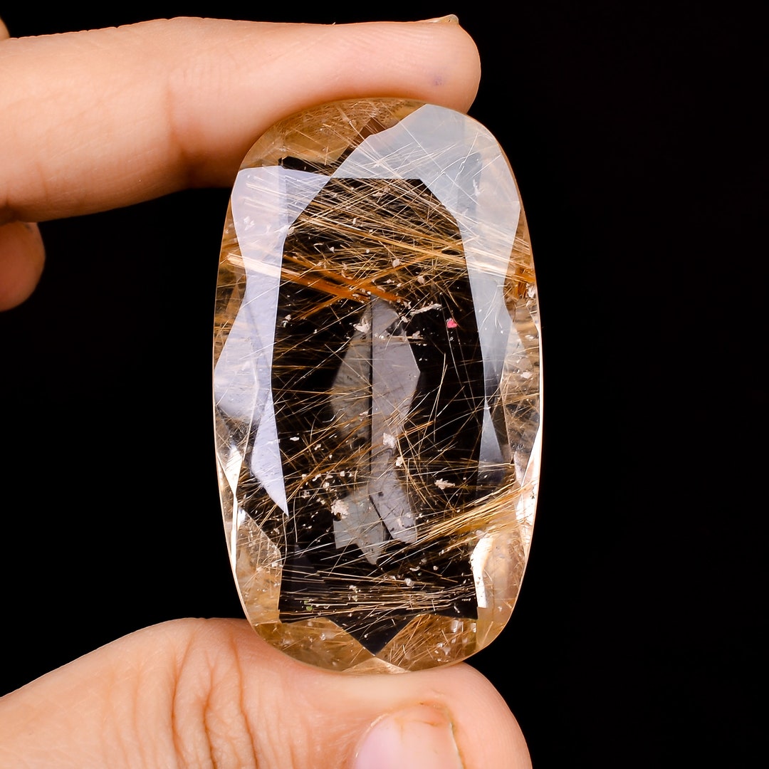 Golden Rutile Quartz Radiant Shape Cut Stone Loose Gemstone for Making ...