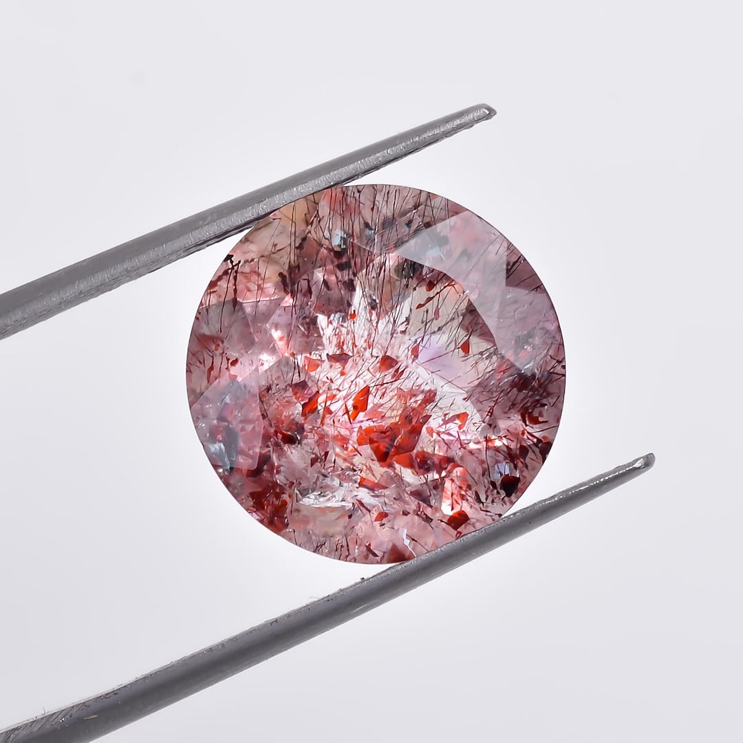 Natural Elestial Quartz Round Shape Cut Stone Loose Gemstone for Making ...