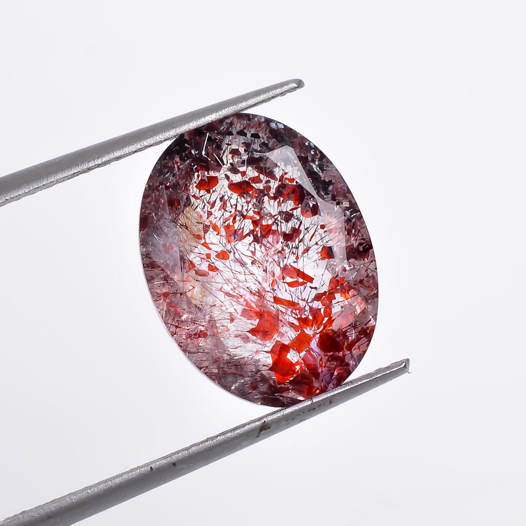 Elestial Quartz Oval Shape Natural Cut Stone Loose Gemstone for Making ...