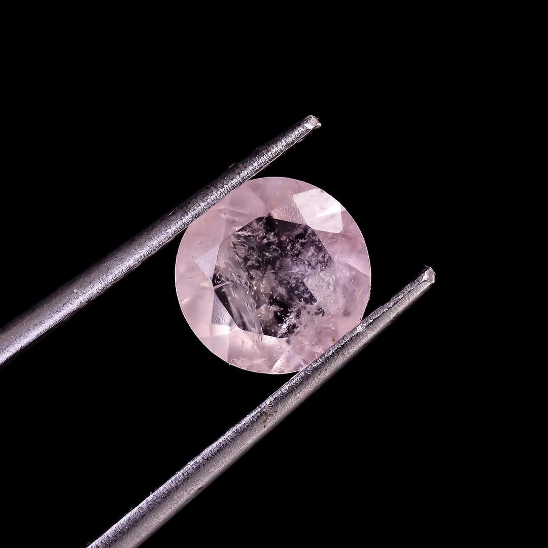 Morganite Round Shape Cut Stone for Making Jewelry 1 Ct. 7X7X3 Mm Y ...
