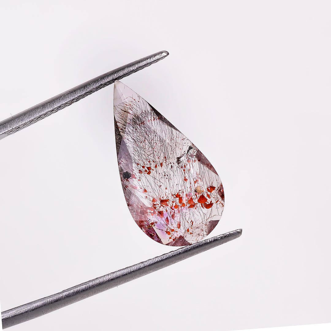 Elestial Quartz Pear Shape Cut Stone Loose Gemstone for Making Jewelry ...