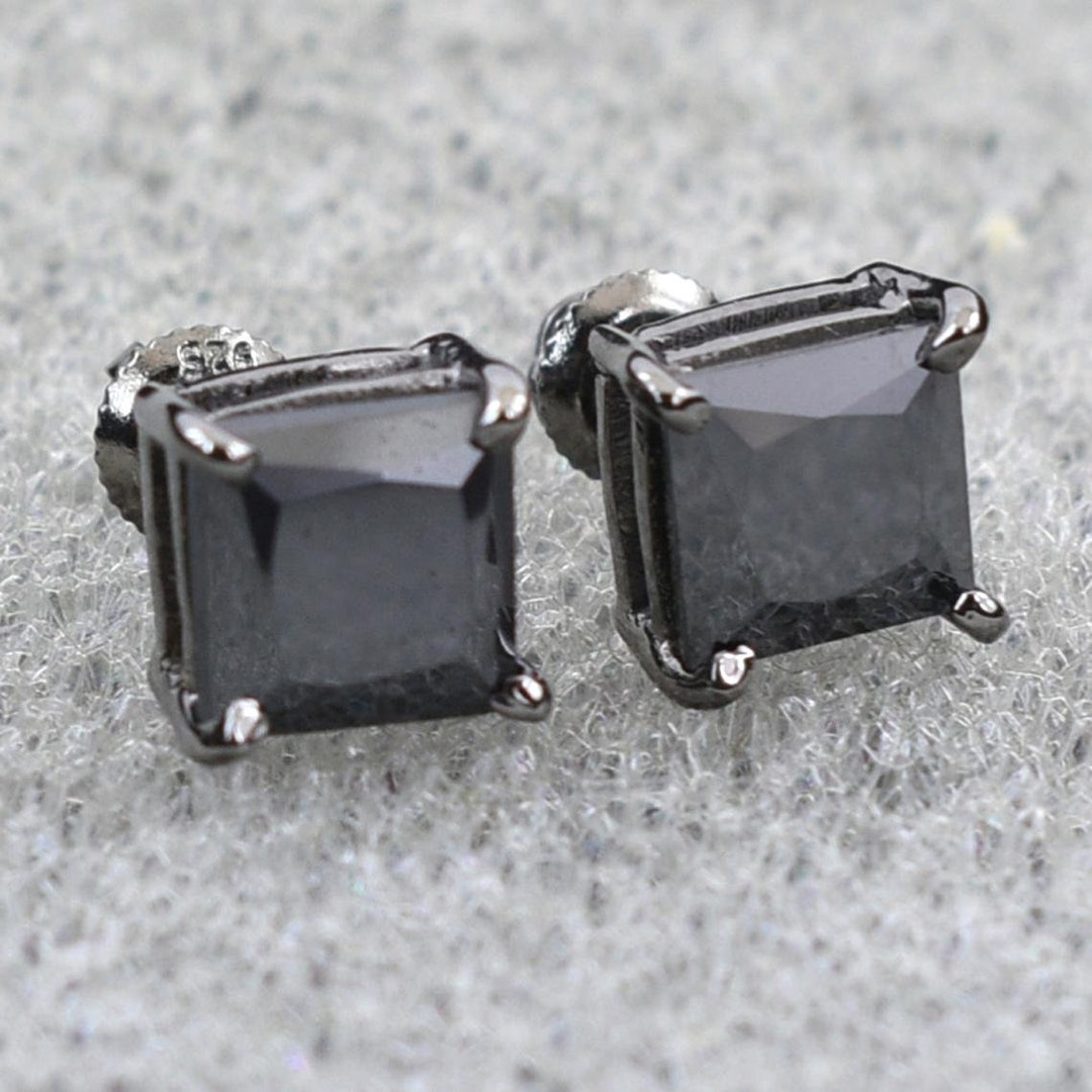 5 Ct Diamond Earrings In 925 Sterling Silver With Black Etsy UK 5-ct-diamond-earrings-in-925-sterling-silver-with-black-etsy-uk