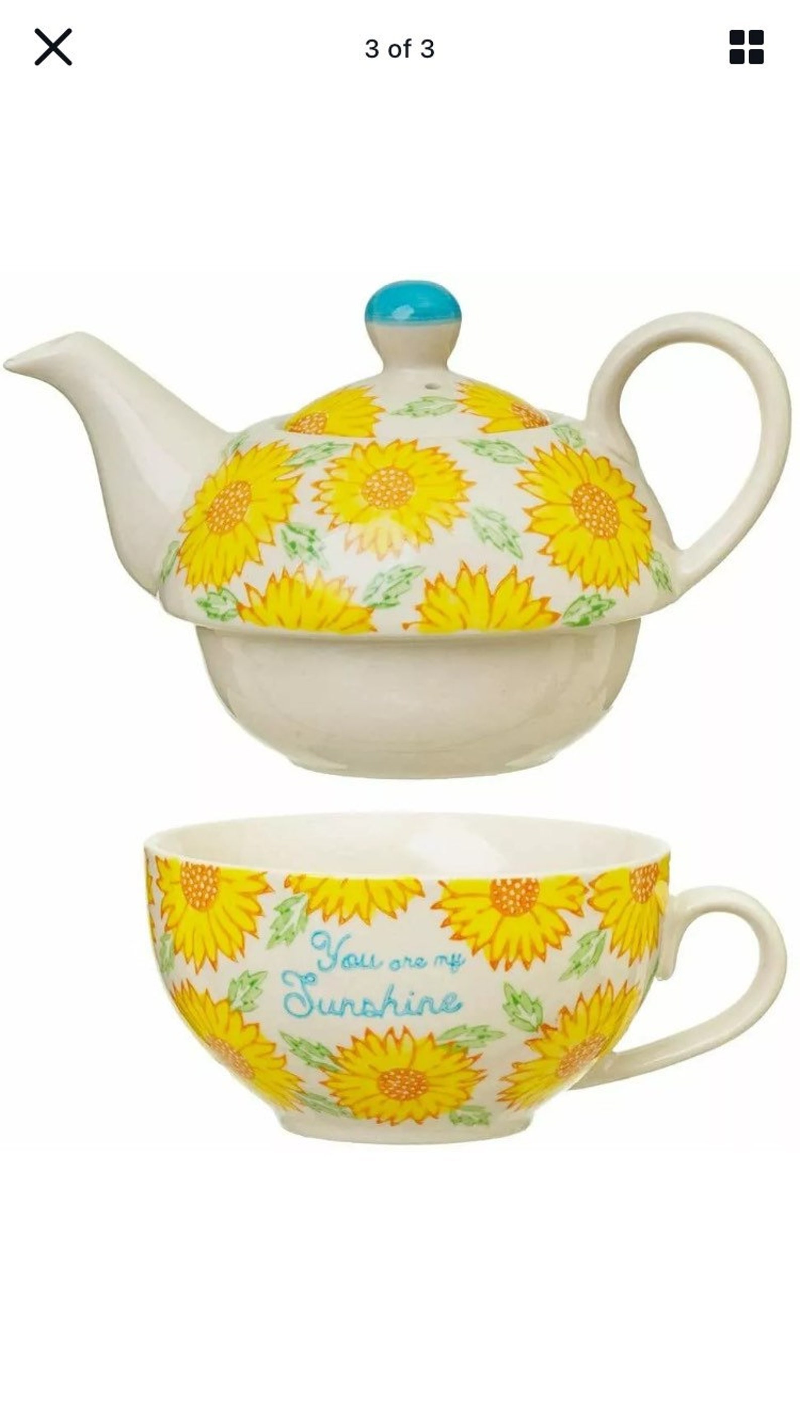 Sunflower Tea for One Teapot & Cup | Etsy