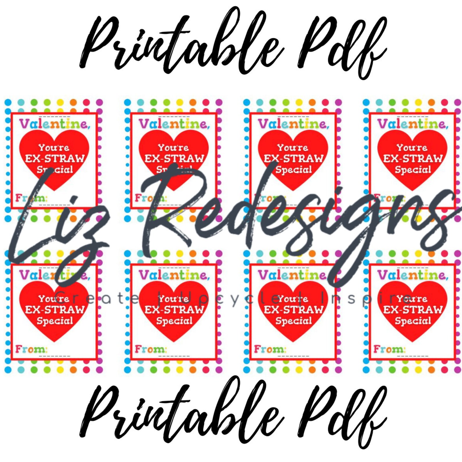 Printable Crazy Straw Tags, You're Ex-straw Special, Valentine Cards ...