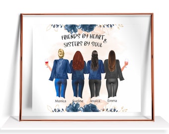 Friendship Gift 3 Best Friend Print BFF Gift Three Friends - Etsy