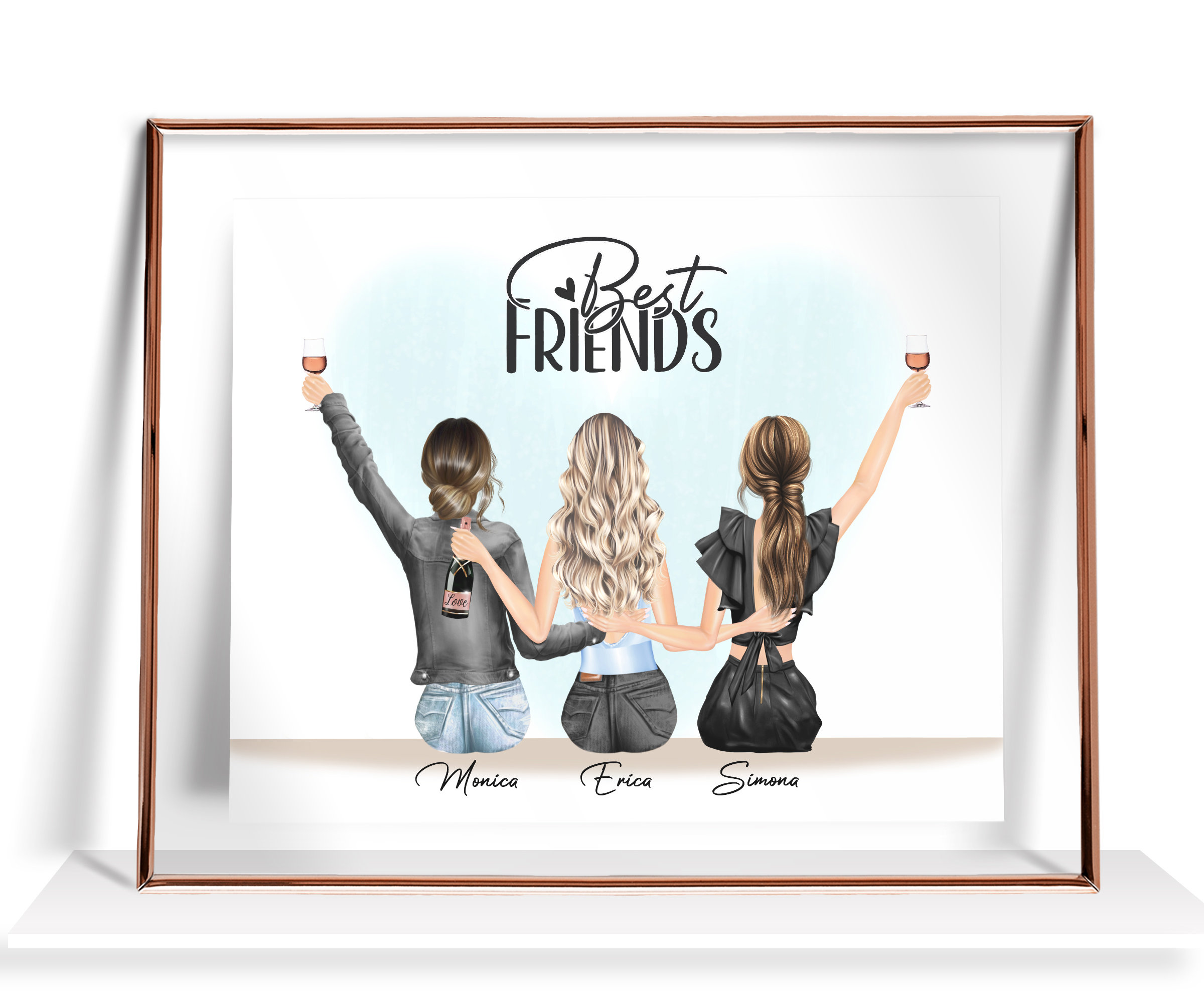Best Friend Gift Personalized Friendship Gift 3 Best Friend Print ...