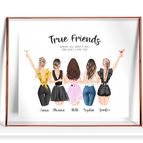 Best Friend Gifts 4 Best Friends Print Gift for Her - Etsy