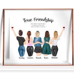 Best Friend Gift for Her Personalized Five Friends Gift for Best Friend ...