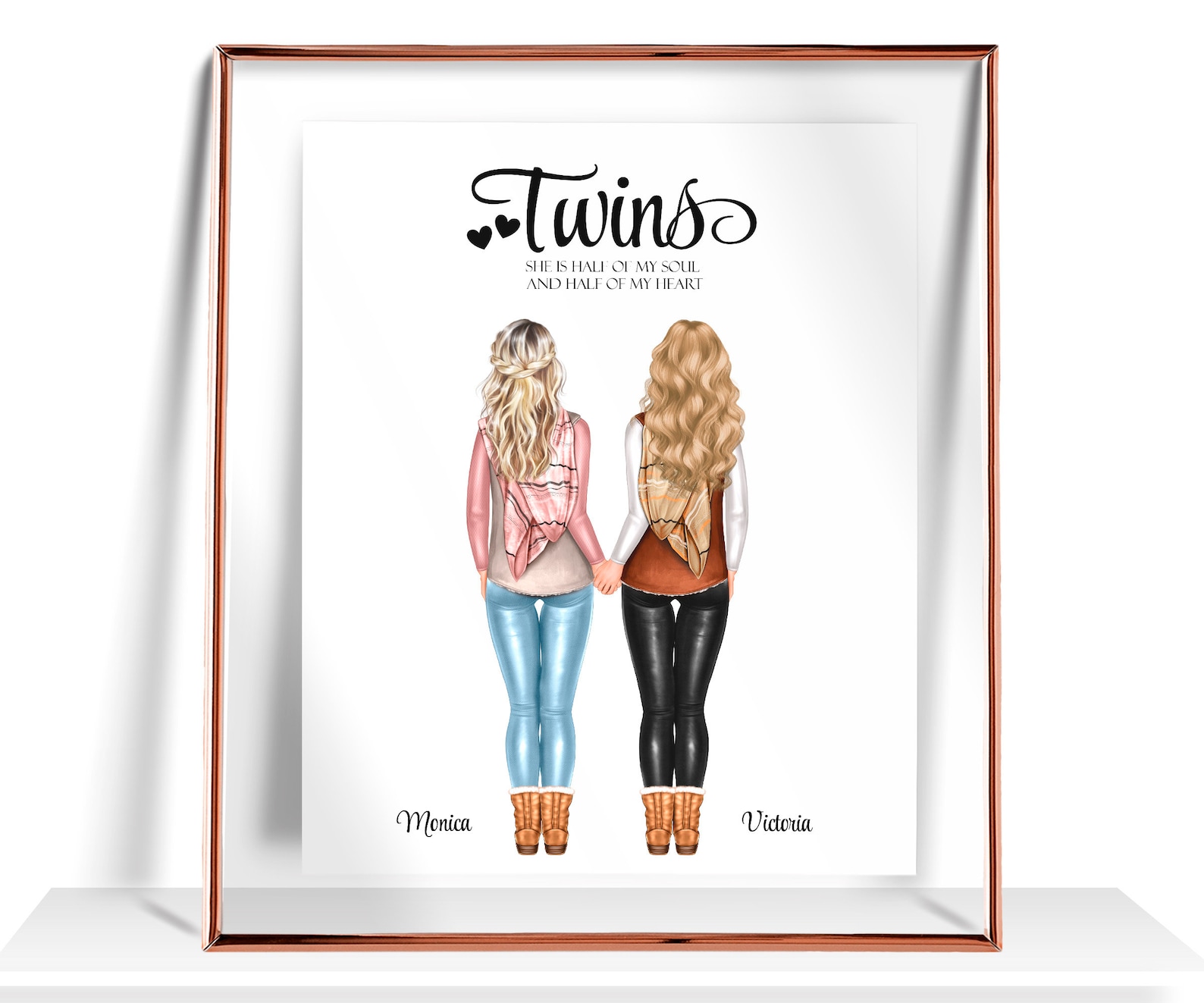 Twins Girls Gifts Personalized Twin Gifts Custom Twin Sister - Etsy