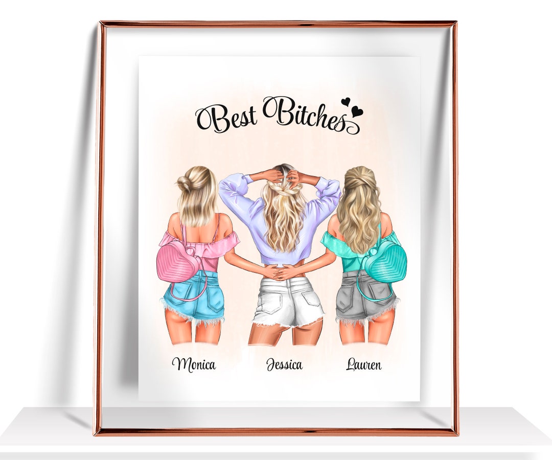 Friendship Gift 3 Best Friend Print BFF Gift Three Friends Gift Bestie ...