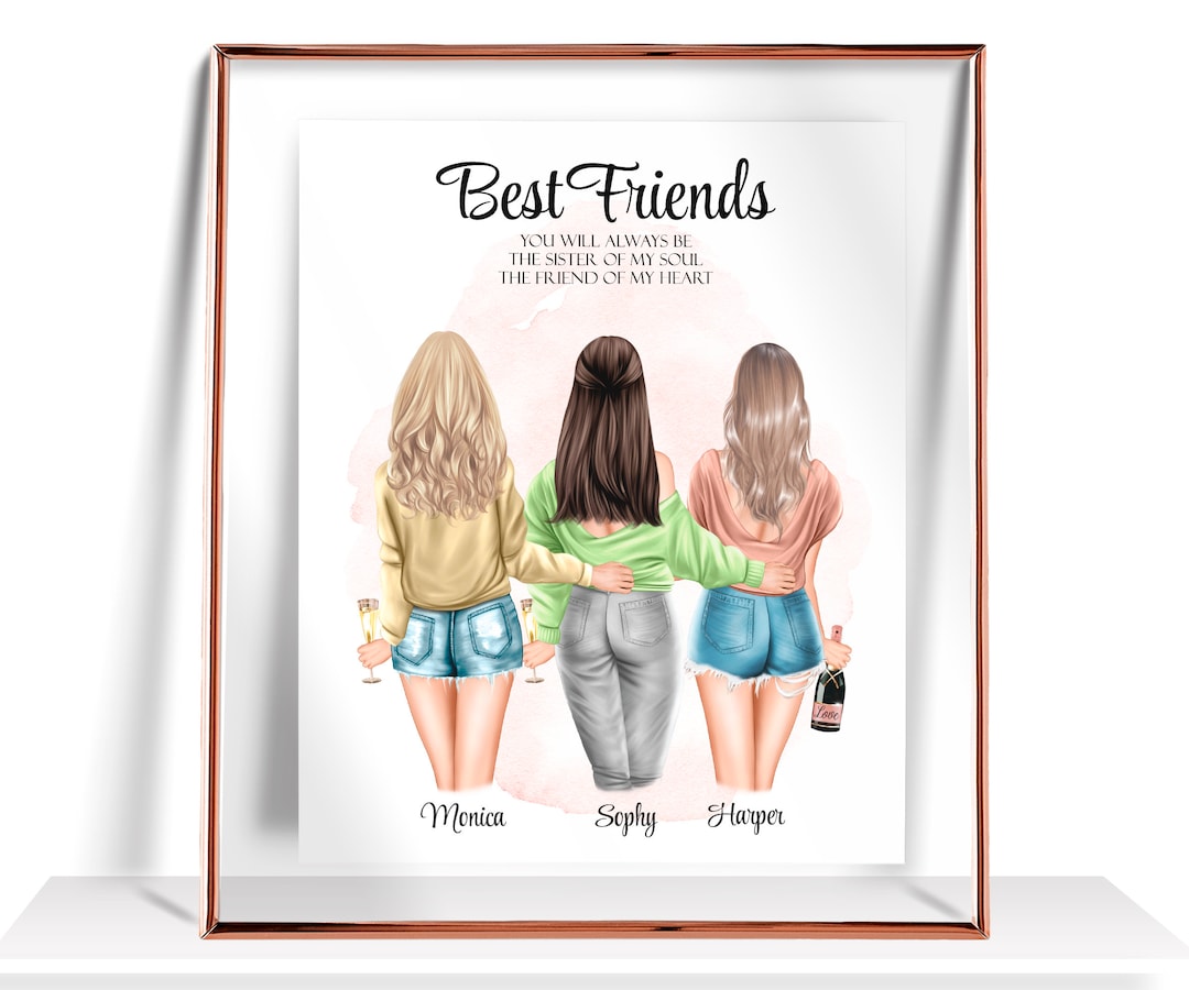 Best Friend Gifts Three Best Friend Gifts Personalized Gift for Her ...