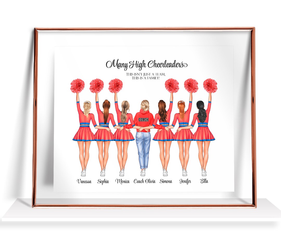Custom Cheerleaders Print, Cheer Team Gift, Personalized Cheer Coach ...