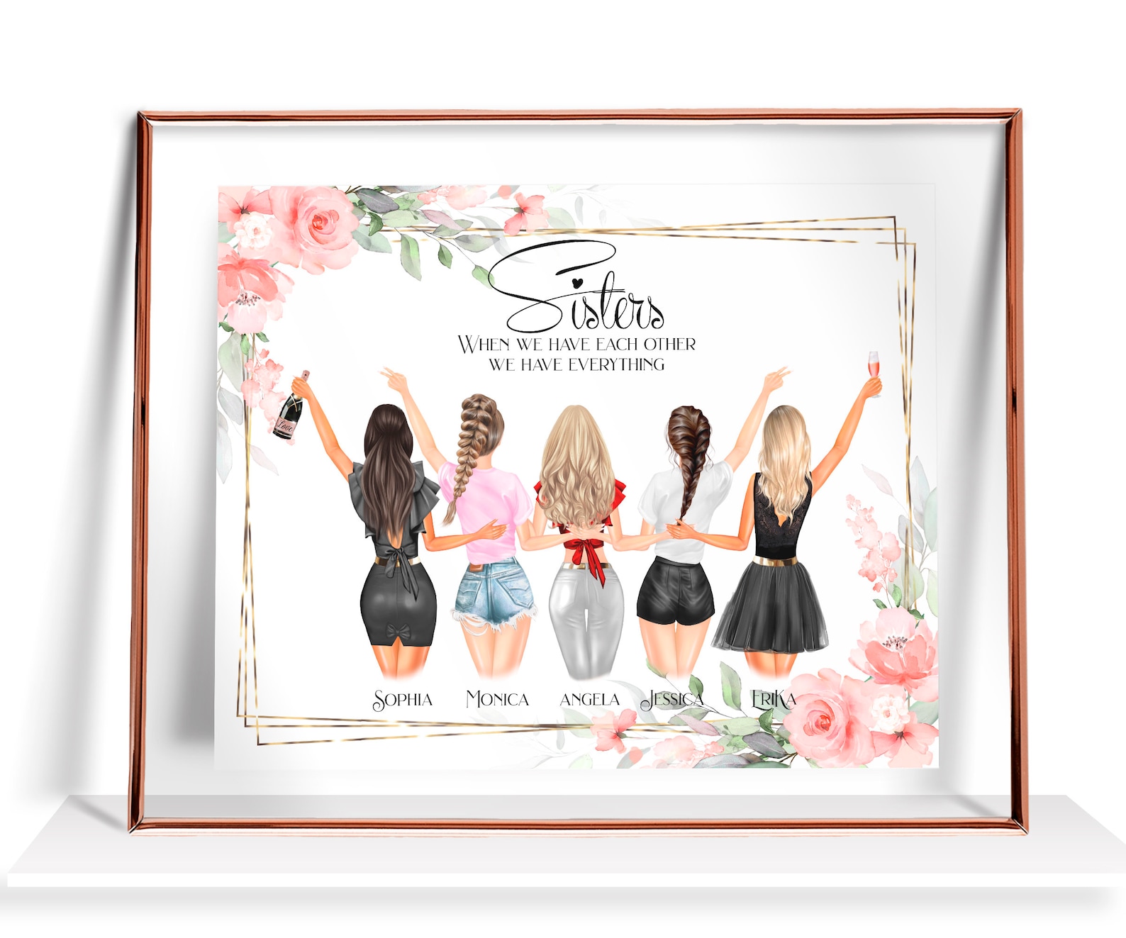 5 Sisters Gift Ideas Personalized Sister Birthday Gift Five - Etsy