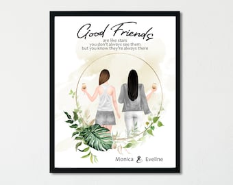 Custom Best Friends Print Friendship Gift Best Friend Gift Bestie ...
