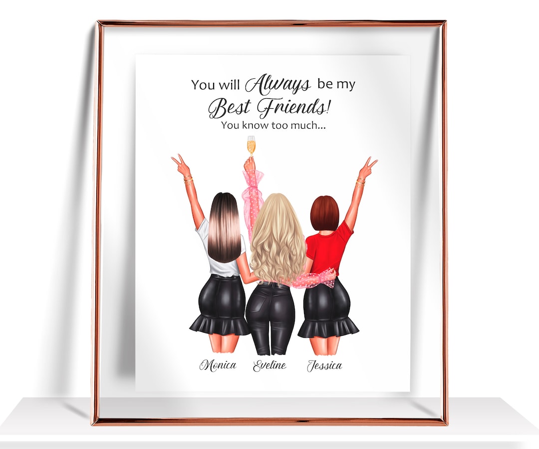 Three Best Friend Gifts Personalized Friend Gift for Her 3 Best Friend ...