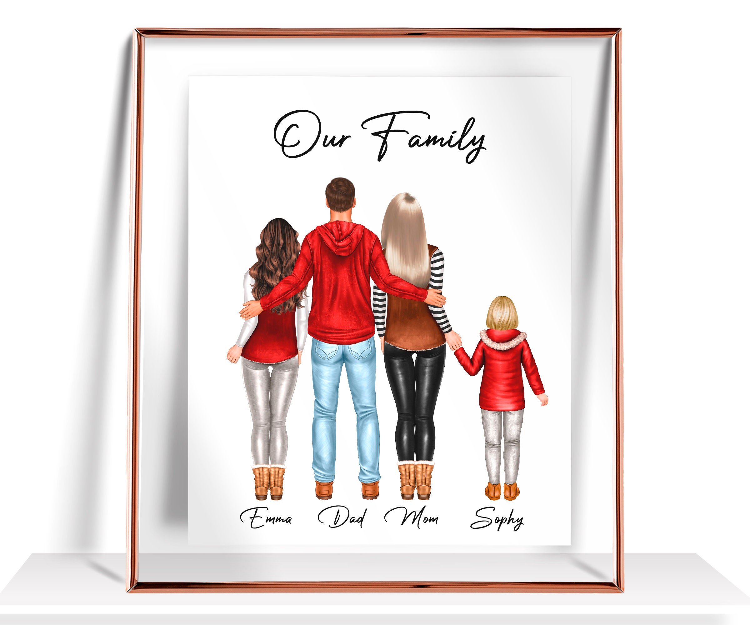 Family Print Custom Family Portrait Personalized Family Gift - Etsy