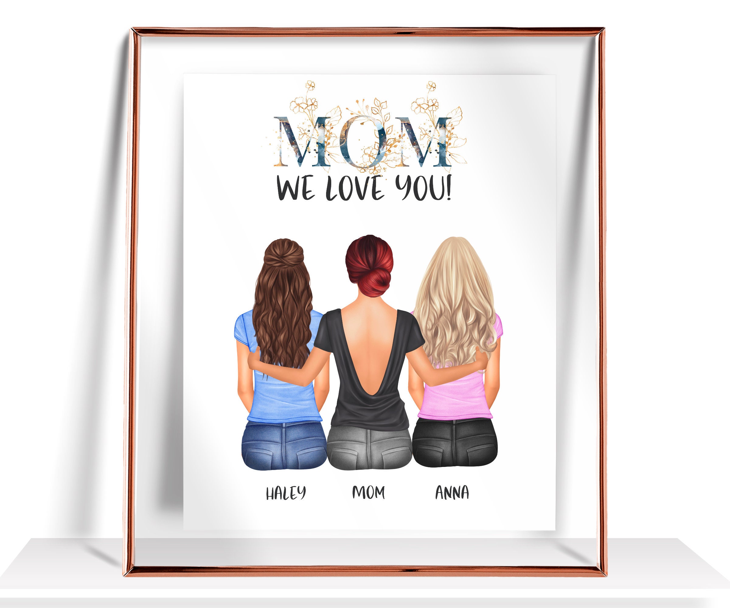 Personalized Mothers Day Gift Custom Mom Gift Family Portrait | Etsy