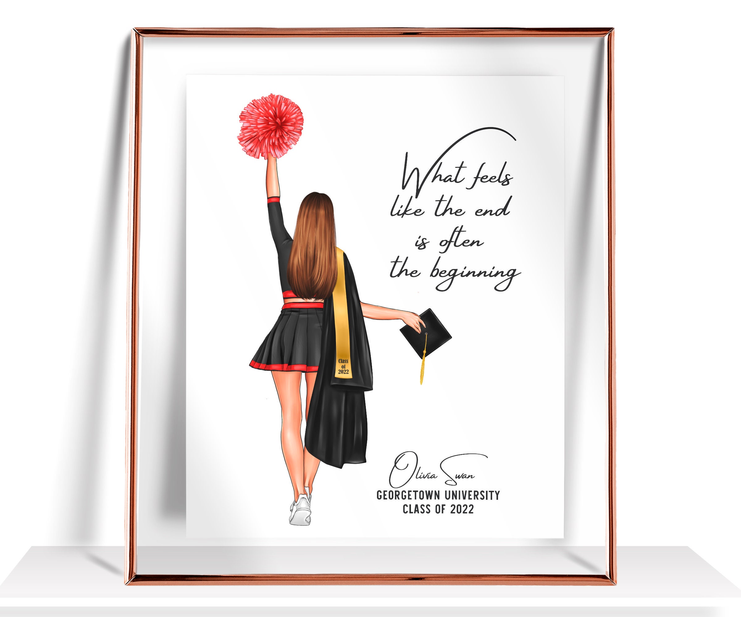 Personalized Cheerleader Graduation Print Cheerleader Graduation Gift ...