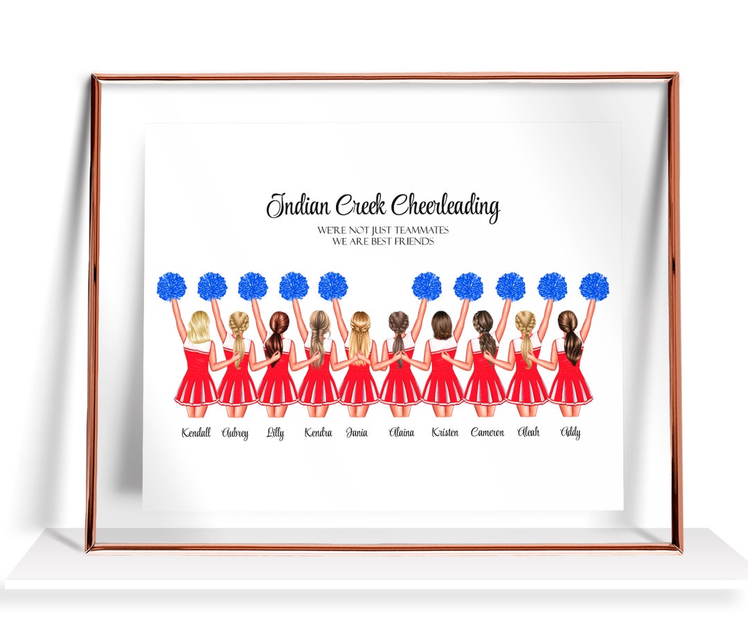 Cheerleaders Print, Personalized Cheerleader Gifts, Cheer Friend Gift ...