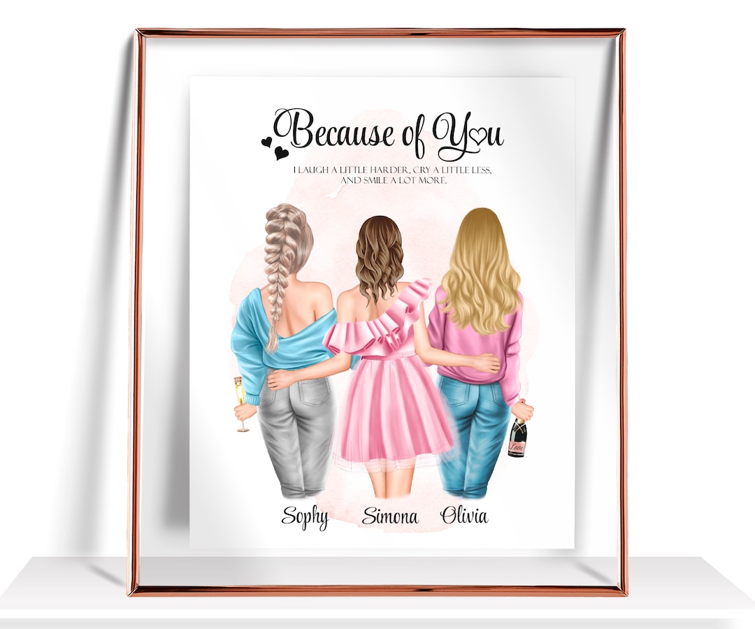 Best Friend Gifts 3 Best Friends Gift Personalized Gift Sister Gift ...