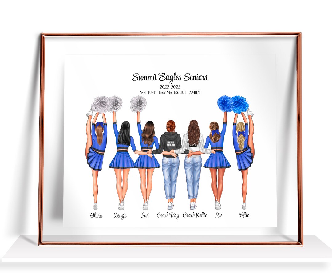 Cheerleader Team Poster, Custom Cheerleaders Print, Cheer Team Gift ...