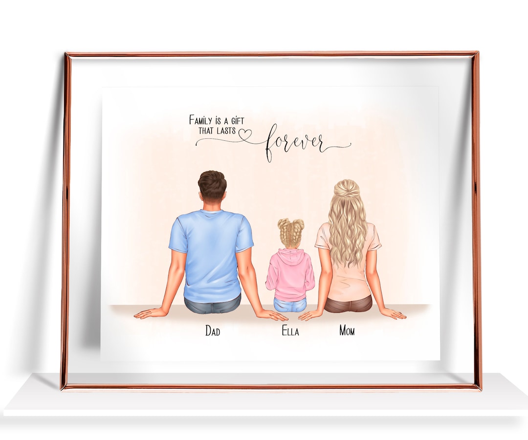 Custom Family Portrait Personalized Family Print Gifts for Mom Family ...