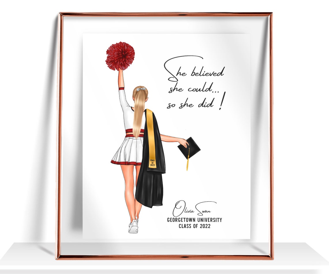 Cheerleader Graduation Gift Personalized Cheerleader Graduation Print ...